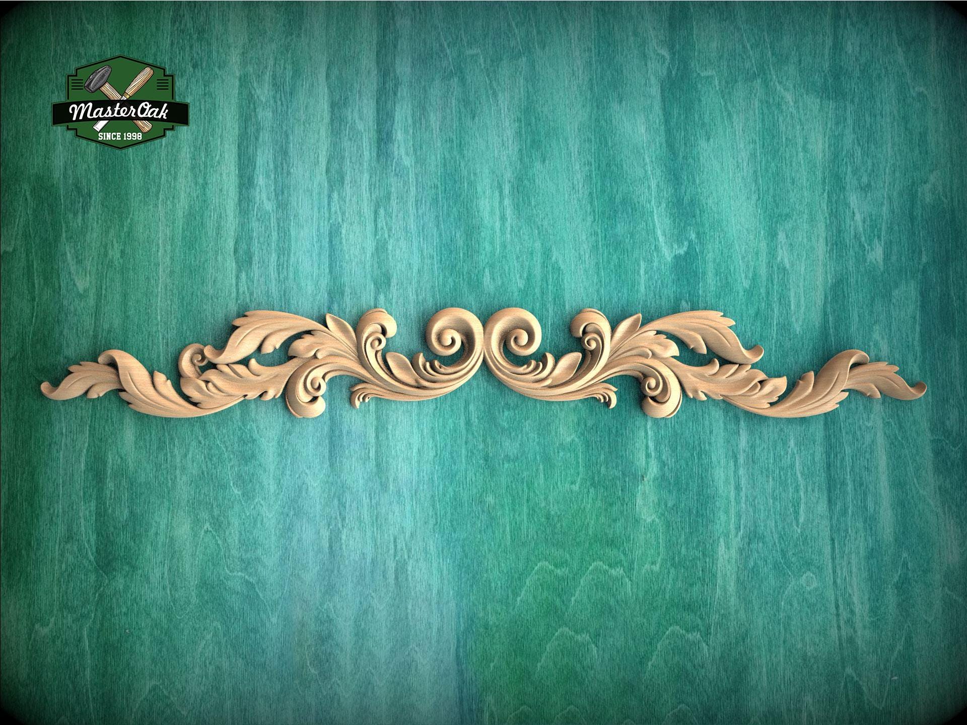 Symmetrical Scroll Crest with Acanthus Flourish