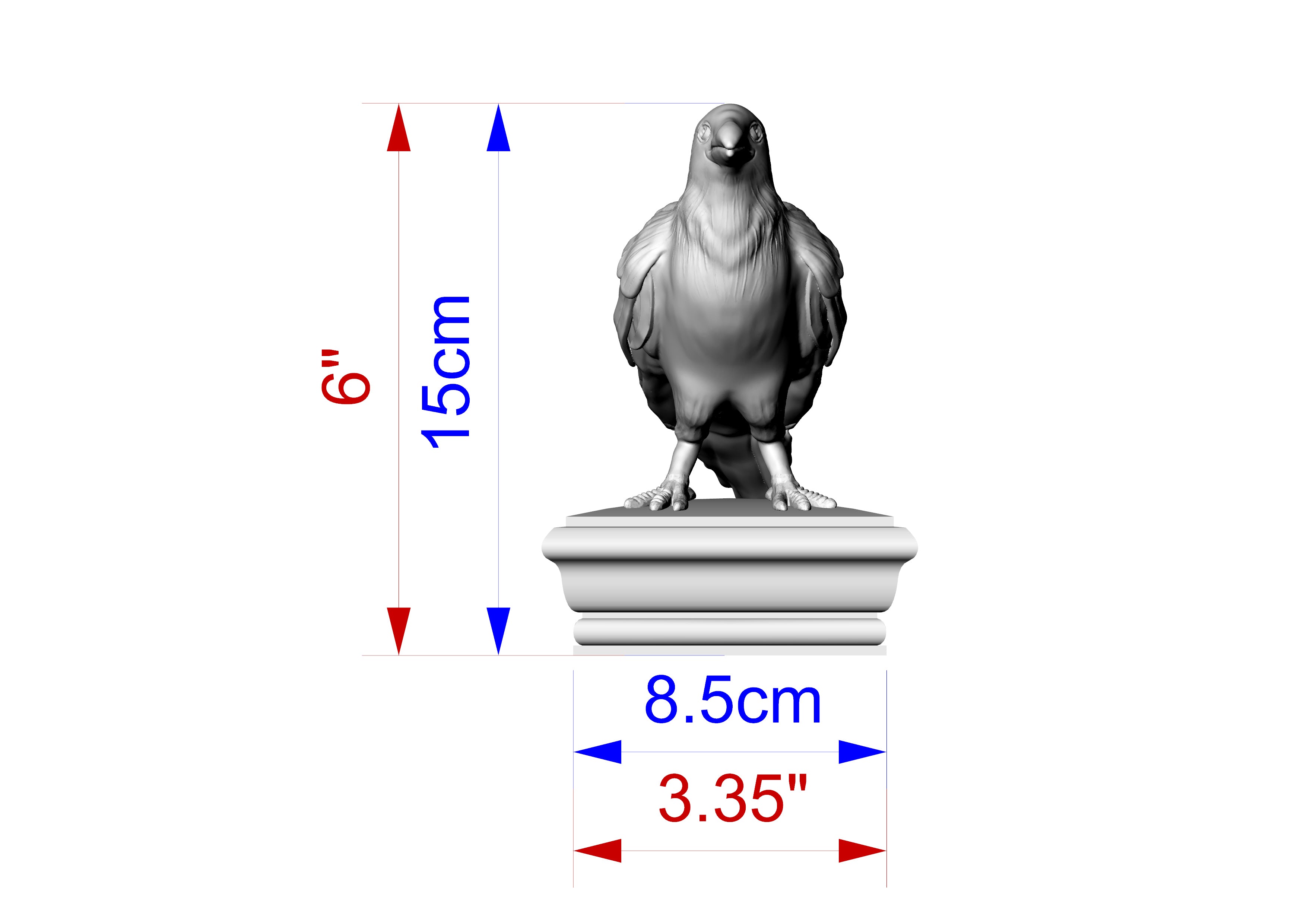Custom order. Raven Wooden Finial for Staircase Newel Post #1 with 4 S