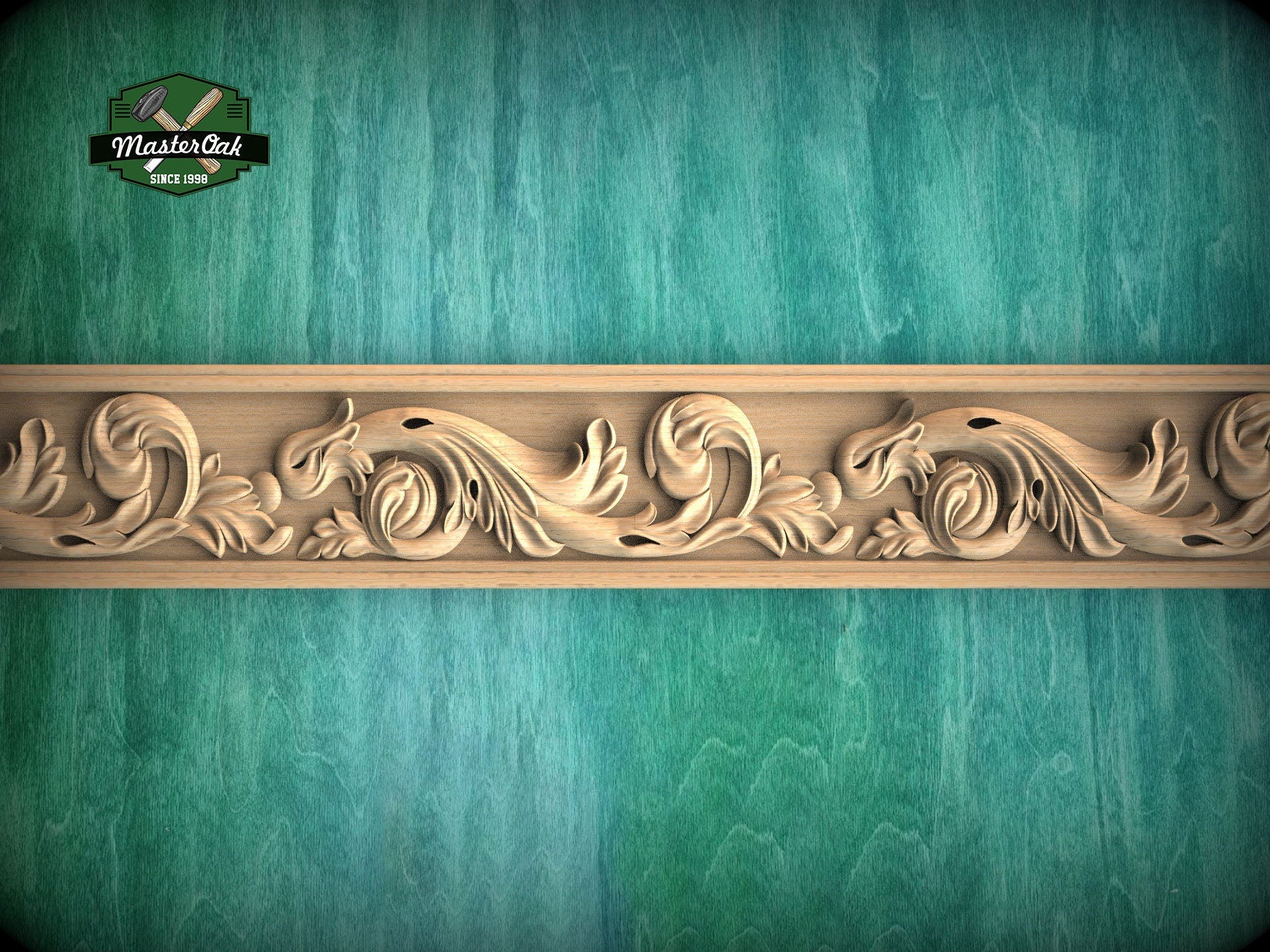 Baroque Scrollwork Wood Molding – Ornate Swirl Wood Trim, 40" , 1 pc,