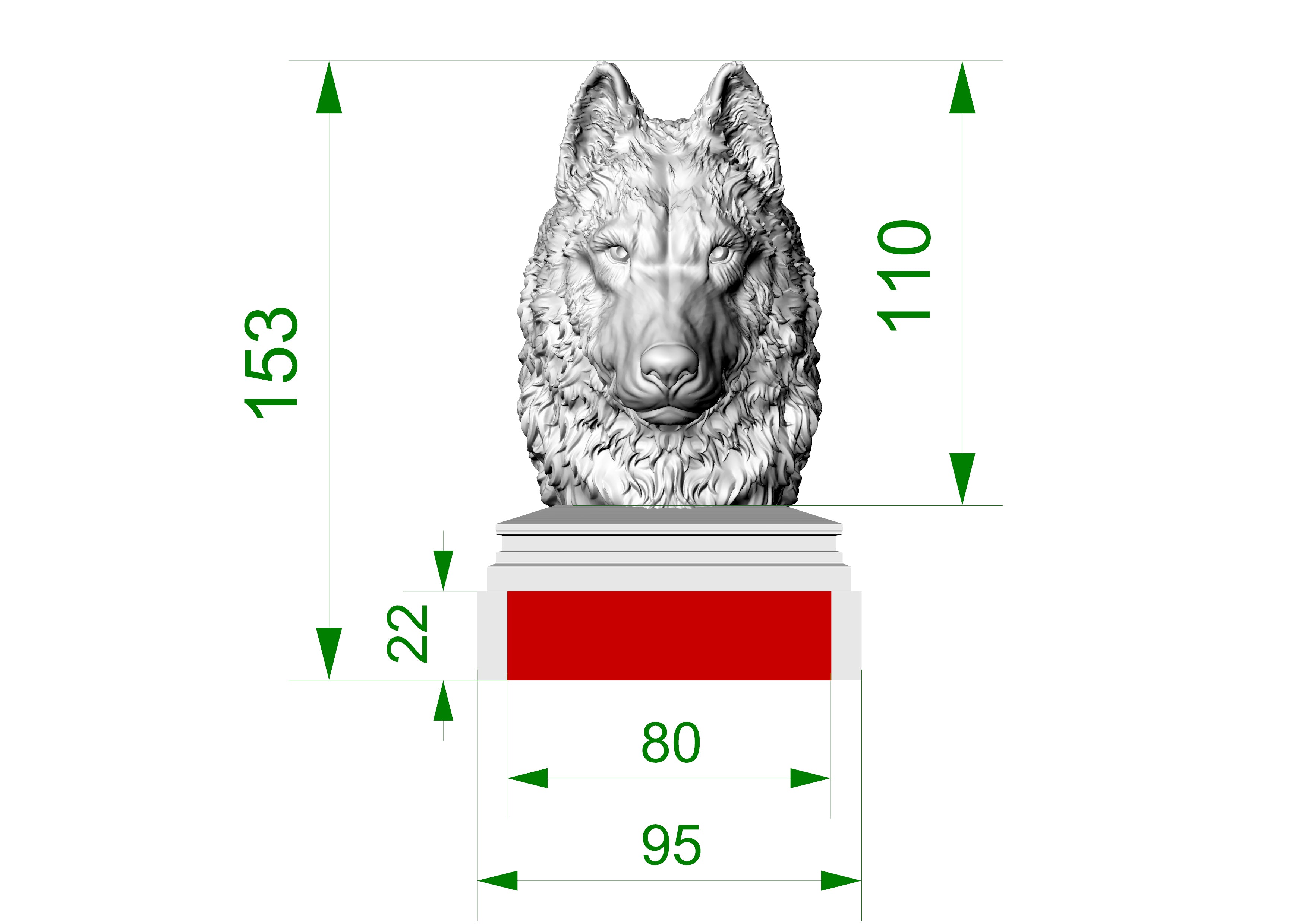 Custom order. Wolf Wooden Finial for Staircase Newel Post