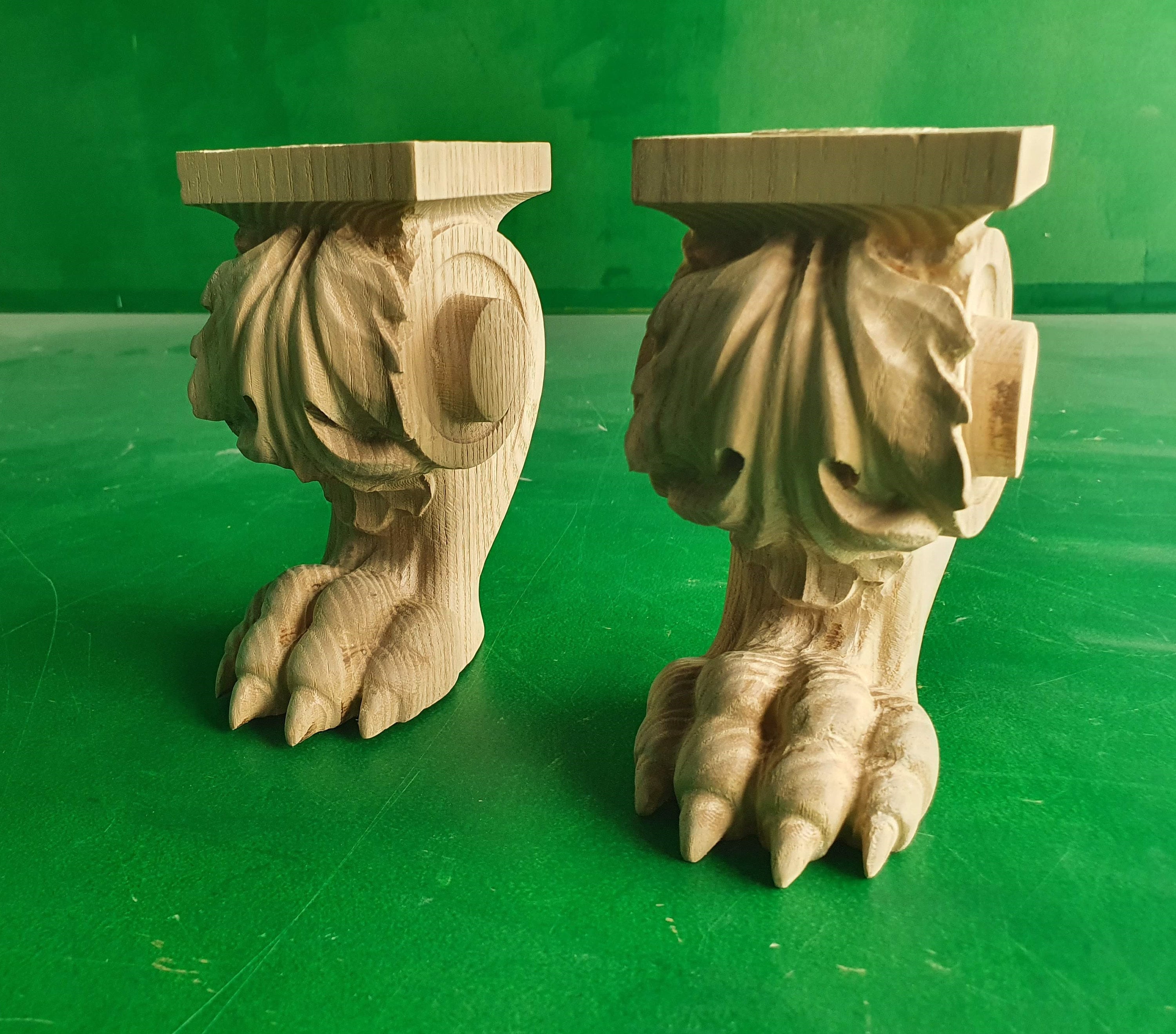 Legs With Claws, Set 2 of pc, classic style feets, baroque legs, woode