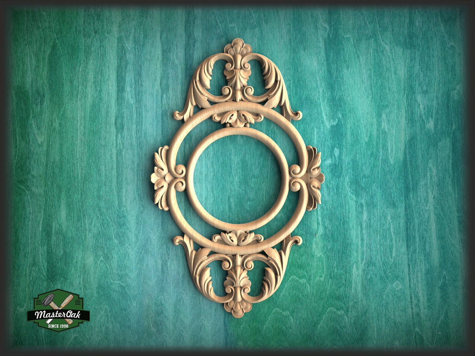 Large Onlay Arched Wooden Center Door decor, Millwork Furniture Onlays ...