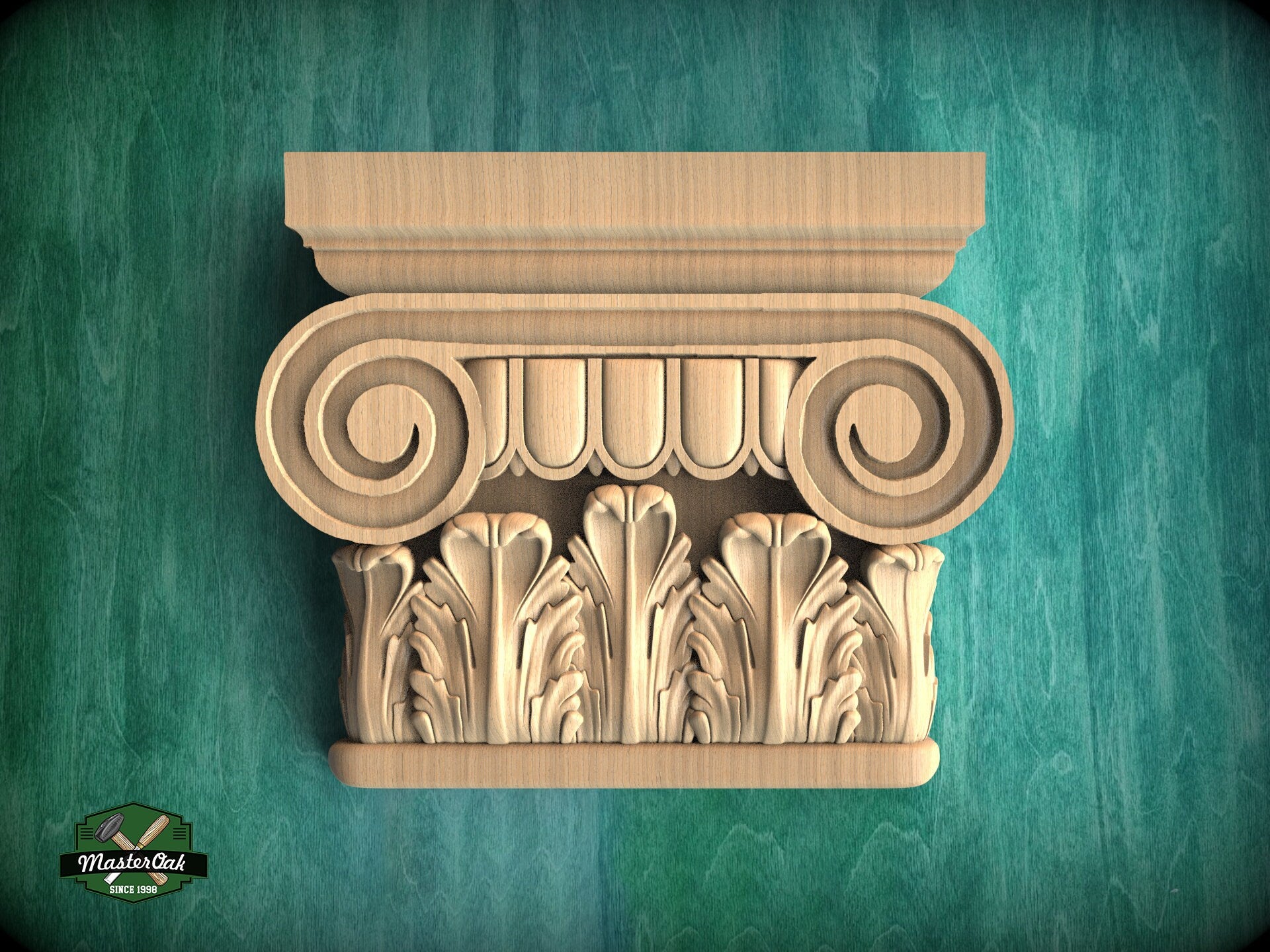 Buy Neoclassical Style Wood Capital with Acanthus Leaves